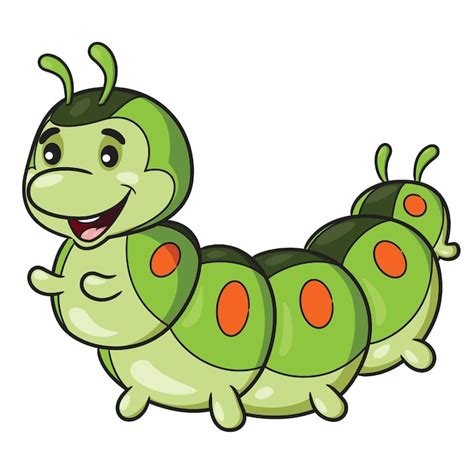 애벌레 만화 프리미엄 벡터