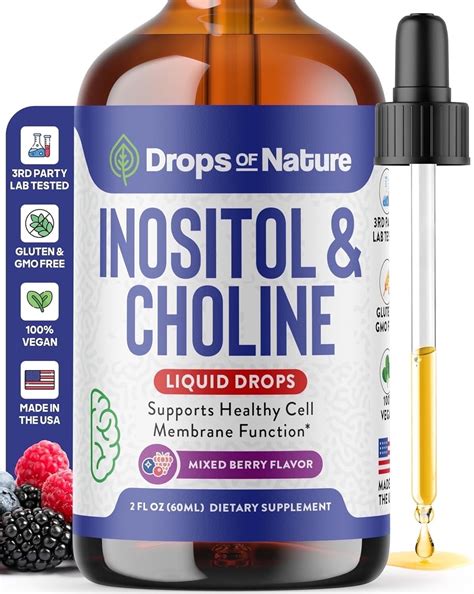 Drops Of Nature Inositol And Choline Liquid Supplement For Cellular