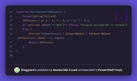 Fhagyards Solution For Nucleotide Count In Powershell On Exercism