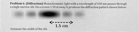 Solved Problem 6 Diffraction Monochromatic Light With A Wavelength Of 450 Nm Passes Through A
