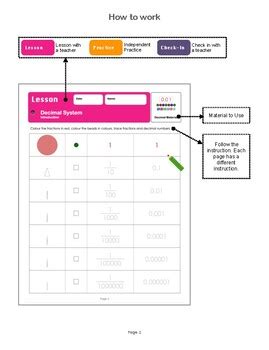Montessori Decimal System Introduction Workbook By Meowntessori Montessori