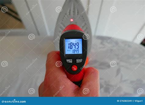 Temperature Measurement With A Portable Pyrometer Stock Image Image Of Closeup Handheld