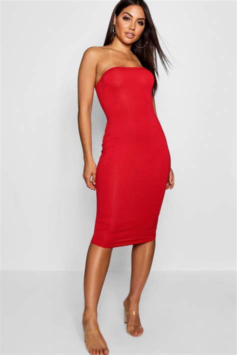 Womens Boobtube Bandeau Strapless Stretchy Jersey Plain Bodycon Party