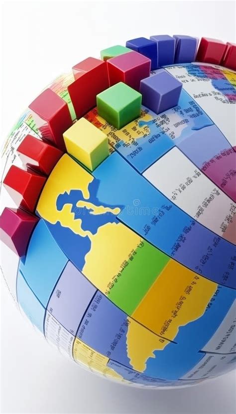 Colorful Globe Visualization Demographic Pie Chart Segments Showcasing Population Statistics