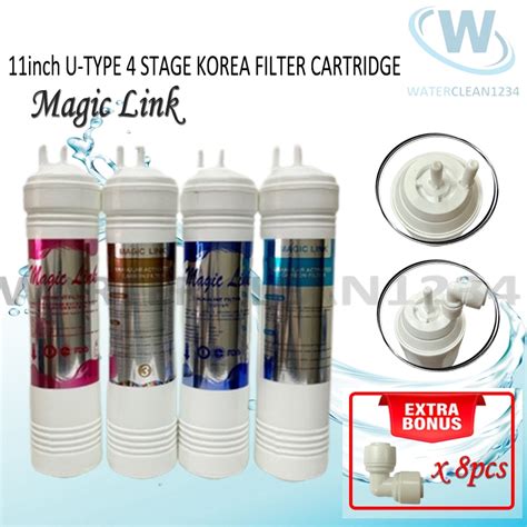 10 Inch 11 Magic Link Korea Filter U Type Halal 4stage Filter Cartridge Sediment Carbon