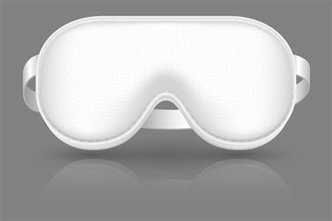 흰색 수면 마스크 비행기 휴식을 위한 눈가리개 눈에 덮습니다 사실적인 벡터 모형 실물 모형에 대한 스톡 벡터 아트 및 기타 이미지 실물 모형 가리기 개성 개념