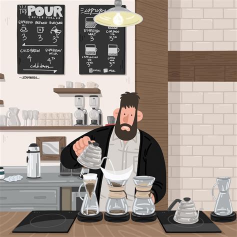 Jeonhwangil On Instagram 바리스타” 바리스타 일러스트레이션 그림