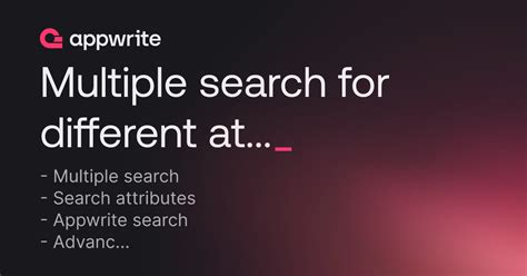 Multiple Search For Different Attributes Threads Appwrite
