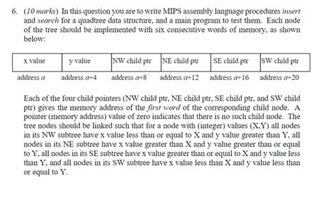 Solved 6 10 Marks In This Question You Are To Write Mips
