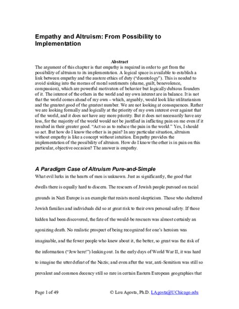 Pdf Empathy And Altruism
