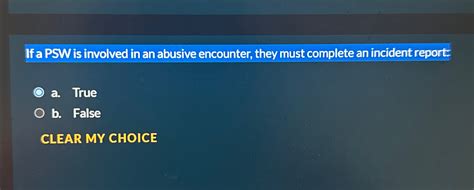 Solved If A PSW Is Involved In An Abusive Encounter They Chegg Com