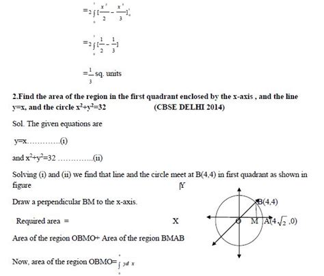 Cbse Class 12 Mathematics Application Of Integration Notes