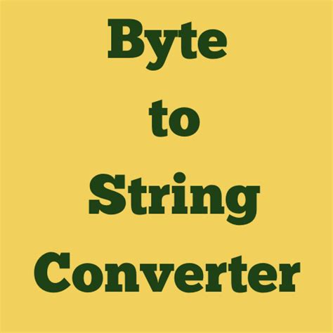 Byte To String Converter Online