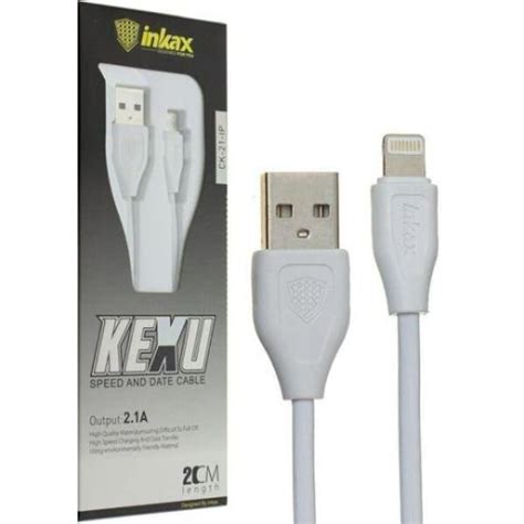 Inkax Usb To Lightning Charging Cable White Ck 21