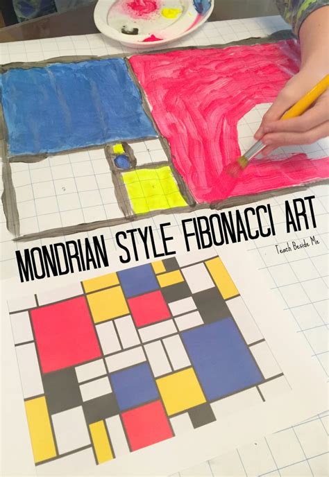 Mondrian Style Fibonacci Art Teach Beside Me
