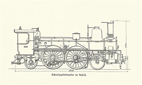 철도의 역사 증기 기관차 급행 기관차 다이어그램 빅토리아 시대 1890 년대 19 세기 빈티지 일러스트레이션 1890 1899