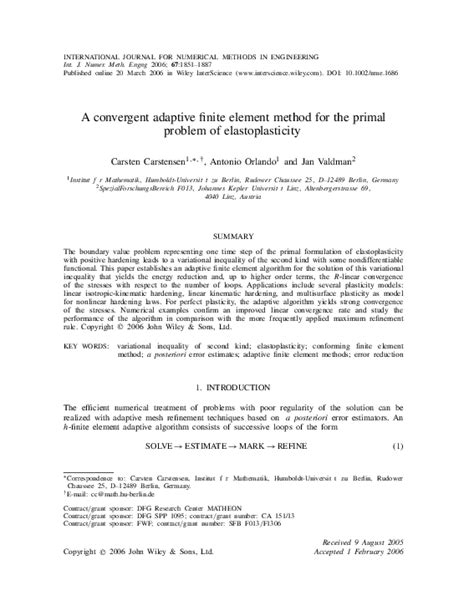 a convergent adaptive finite element method for the primal problem of