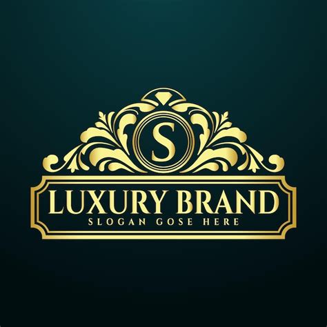 럭셔리 브랜드 디자인 로얄 브랜드를 위한 럭셔리 로고 디자인 컨셉 프리미엄 벡터