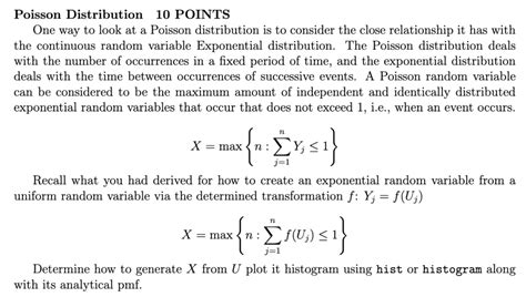 poisson distribution 10 points one way to look at a