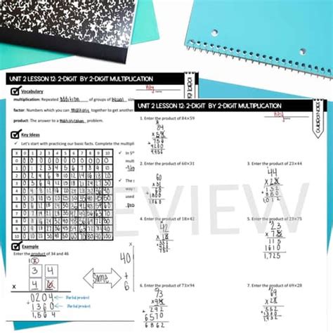 Multiplication Guided Notes Lesson 2 By 2 Digit By The Teaching Files