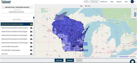 Download Wisconsin State Gis Maps Boundary Counties Rail Highway