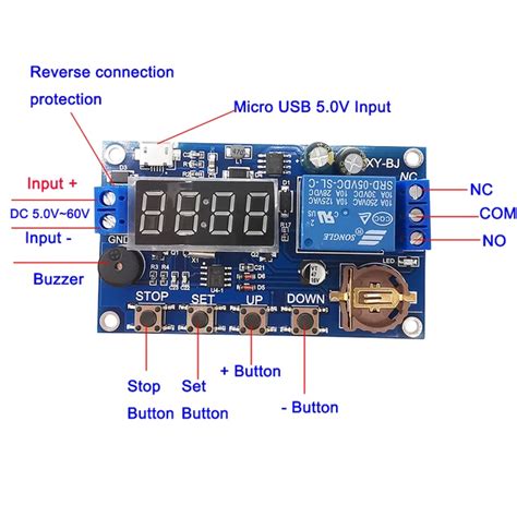 5v real time timing delay timer relay module clock 52 off