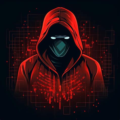 Premium Photo Hooded Hacker Logo Mascot