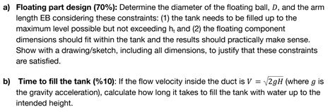 The Objective Of This Project Is To Design A Float