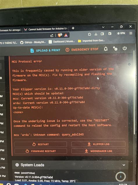 Unknown Command Query Adxl345 Arduino Uno Klipper Rklippers
