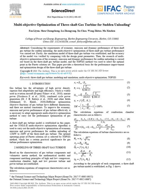 Multi Objective Optimization Of Three Shaft Gas Turbine For Sudden Unloading Pdf