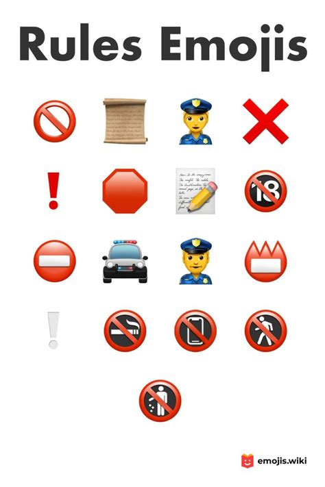 🚫📜👮‍♀️ Rules Emojis Emoji Rules Collection