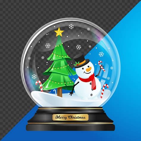 Premium Vector Snowman With Chritsmas Tree Illustration