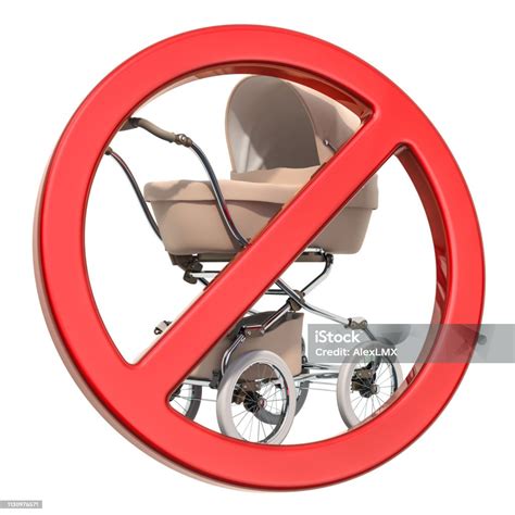 금지 기호 3d 렌더링 흰색 배경에 고립 된 아기 유모차 0명에 대한 스톡 사진 및 기타 이미지 0명 3차원 형태 개념 Istock