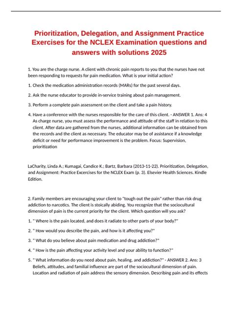 Prioritization Delegation And Assignment Practice Exercises For The