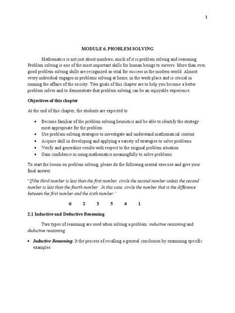 module 6 problem solving download free pdf reason inductive