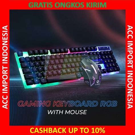 Jual Keyboard Mouse Gaming Set Combo Bundle Led Rgb Wired Kabel Pc Laptop Di Seller Grand