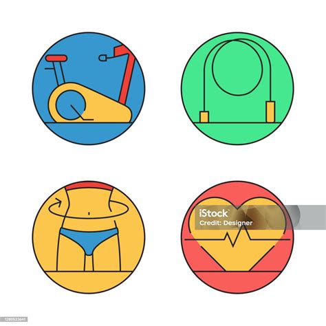 피트니스 및 운동 관련 플랫 라인 아이콘 벡터 기호 그림입니다 건강한 생활방식에 대한 스톡 벡터 아트 및 기타 이미지 건강한 생활방식 근육 근육질 체격 Istock