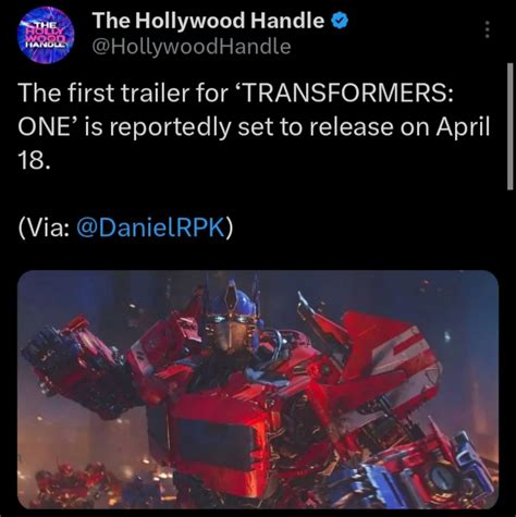 Finally Well Get The Trailer Of Transformers One On 18 April😭😭 R Transformemes