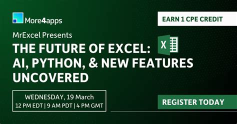 Join Bill Jelen Mrexcel For A Power Packed Webinar Where Hell Unveil Next Level Excel Tricks