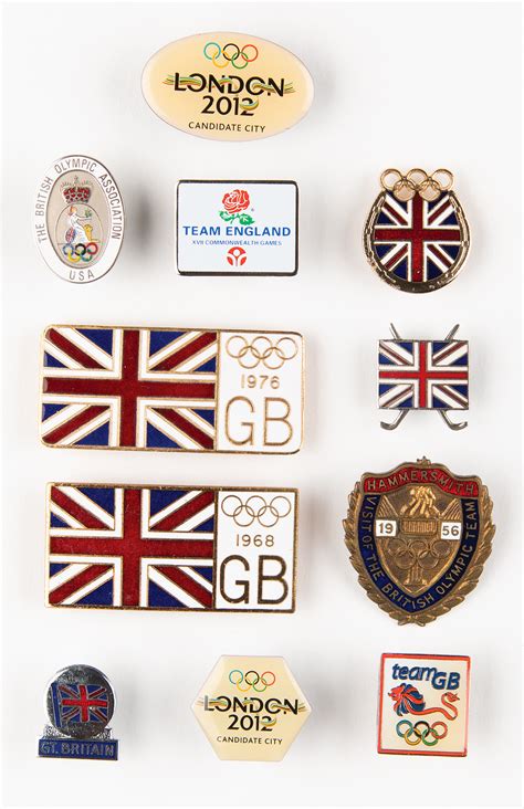 Great Britain Olympic Team 24 Badge And Pin Collection Rr Auction