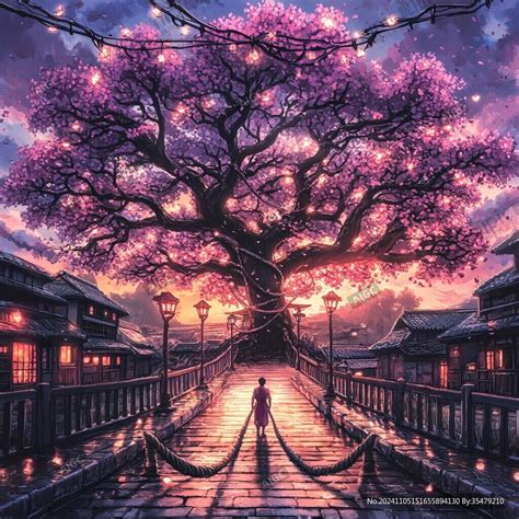 Ai创作图日本动漫风格晚霞 紫色浪漫街道 樱花树下的少女 唯美樱花树 动漫场景插画 浪漫樱花树下 樱花树国潮风 日系风景插画 樱花树下的小卖部 一颗许愿树 唯美樱花夜景 二次元场景 樱花树小路