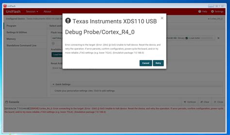 ccs iwr1443 download program failed debug error sensors forum