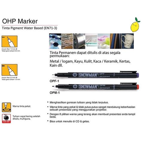 Jual Spidol Ohp Snowman Permanen Opm Opf Shopee Indonesia
