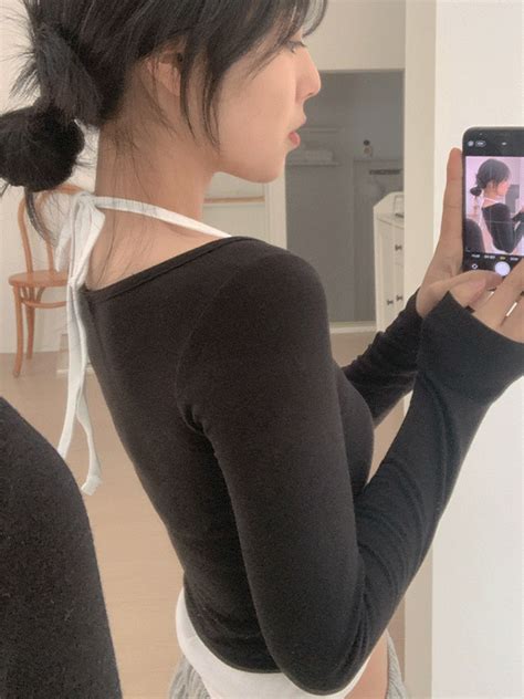 나이니 클린 골지 홀터넥 리본 레이어드 나시 워터밤 페스티벌 위시버킷