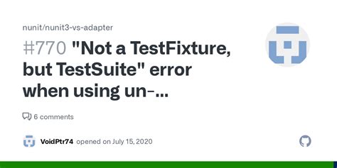 not a testfixture but testsuite error when using un namespaced
