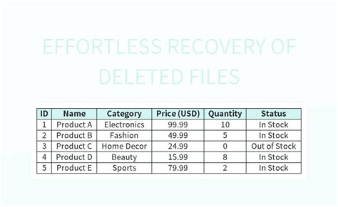 Free File Recovery Templates For Google Sheets And Microsoft Excel Slidesdocs