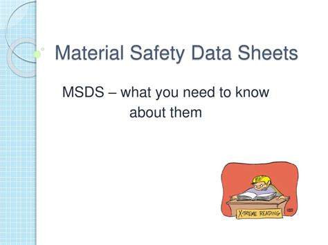 PPT Material Safety Data Sheets PowerPoint Presentation Free Download ID