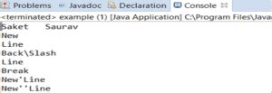 Escape Characters Or Escape Sequences In Java