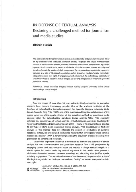 Pdf In Defense Of Textual Analysis