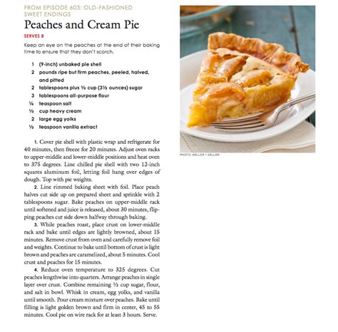 Cooks Countryamericas Test Kitchen Peaches And Cream Pie Americas Test Kitchen Test